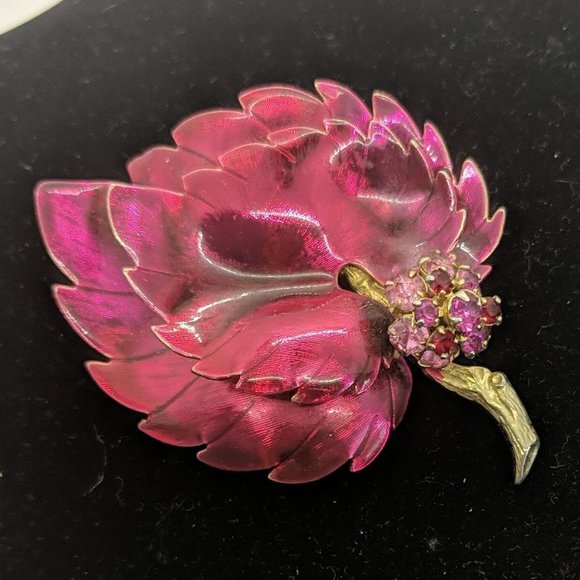 Albert Weiss | Jewelry | Weiss Brooch Pin Stacked Enamel Figural Leaf ...